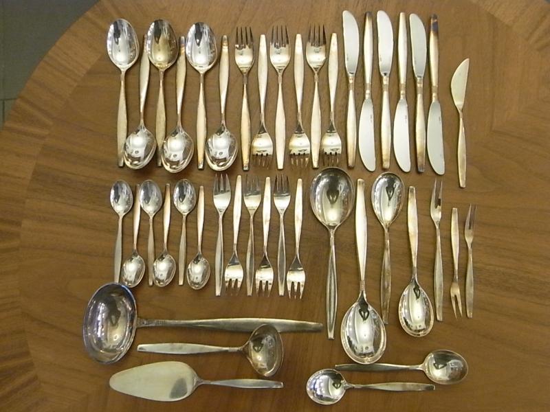 Ruempelstilzchen | Besteck BSF Dänisch Perl 6 Personen 30 teilig + 13 Vorlegeteile versilbert